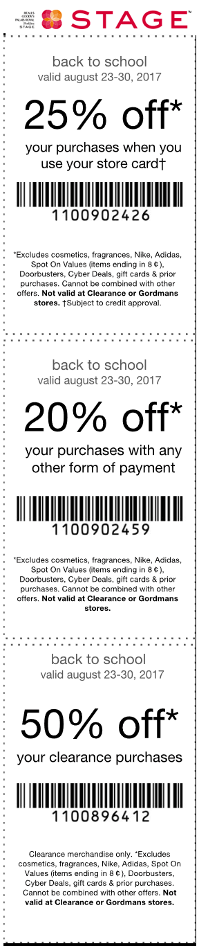 20% off regular, 50% off clearance at Stage stores | Stage January 2026 ...