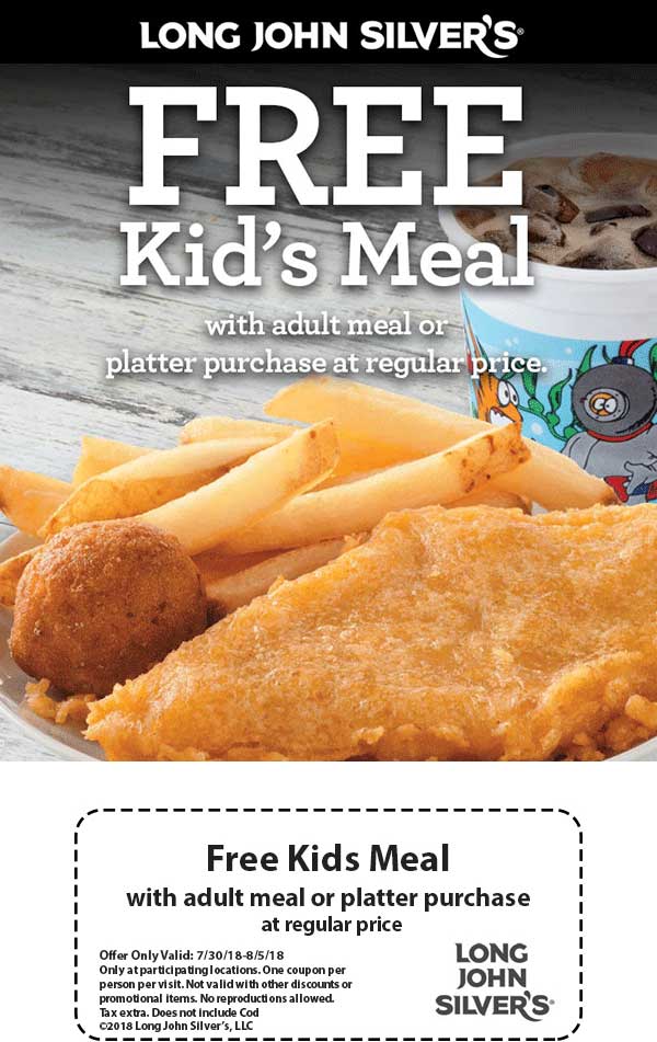 Free kids meal with yours at Long John Silvers | Long John Silvers ...