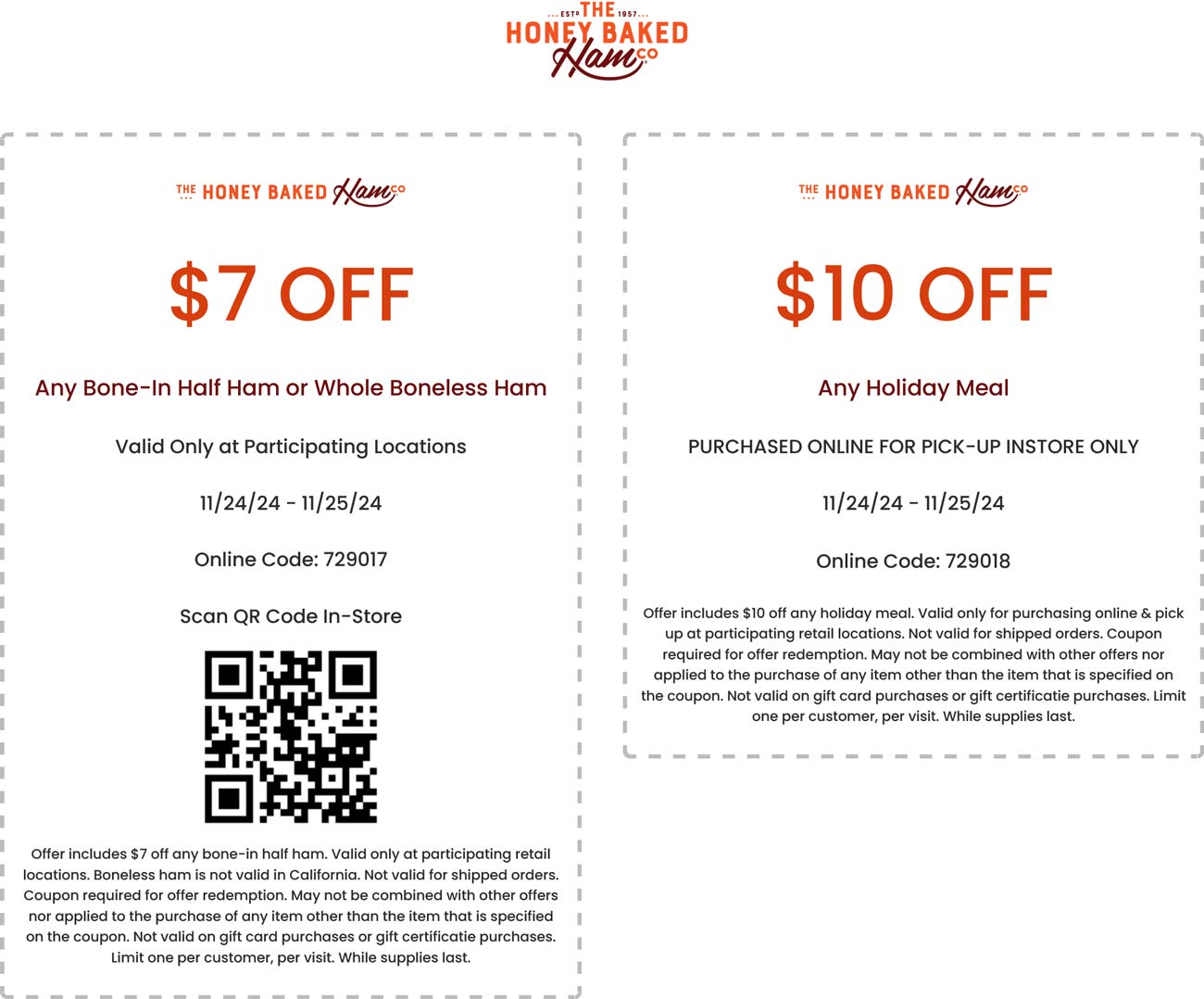 7 10 Off Ham And Meals At Honeybaked Or Online Via Promo Code 729017 7 10 Off Ham And Meals At Honeybaked Or Online Via Promo Code 729017