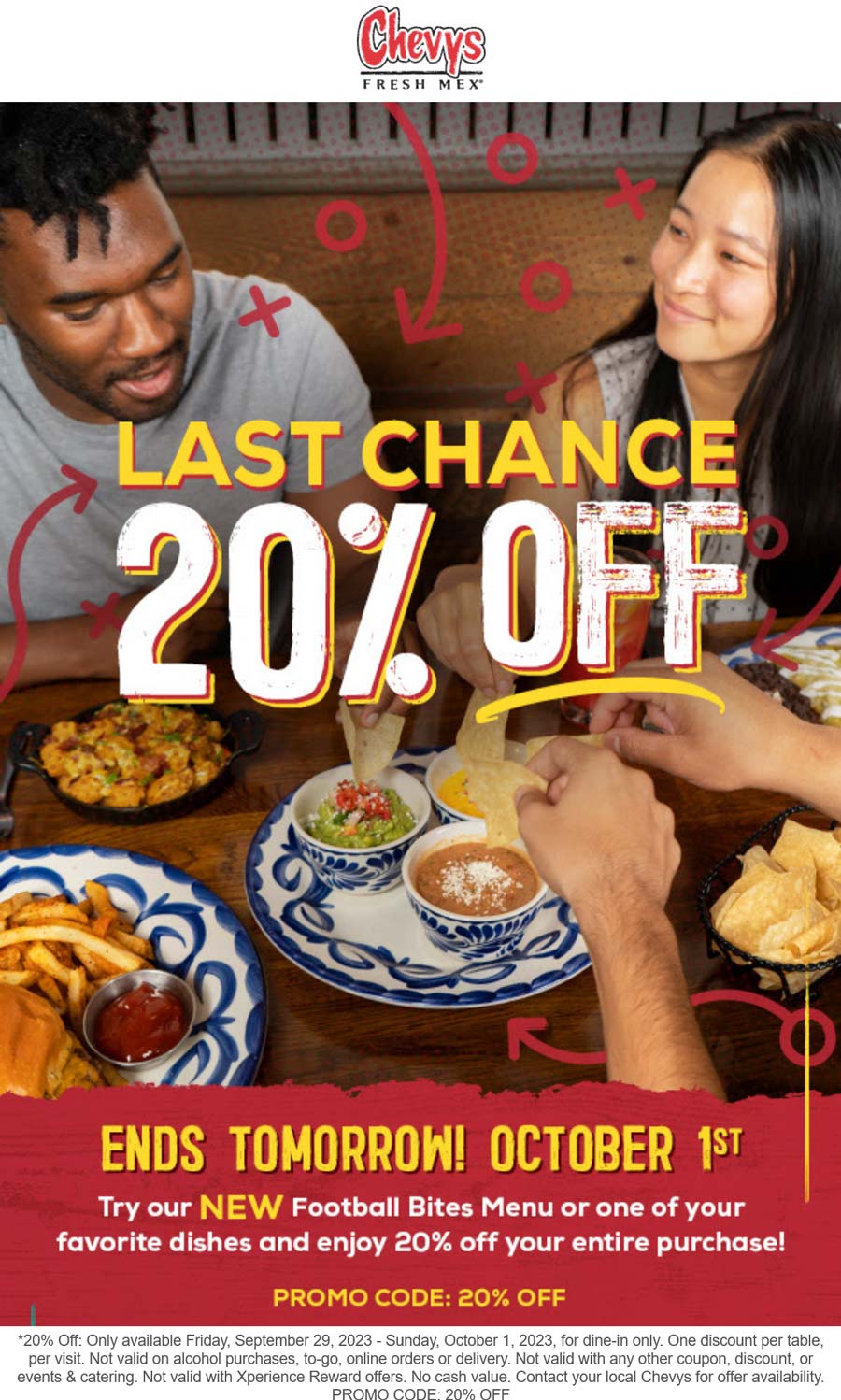 20% off today at Chevys Fresh Mex restaurants #chevys | The Coupons App®