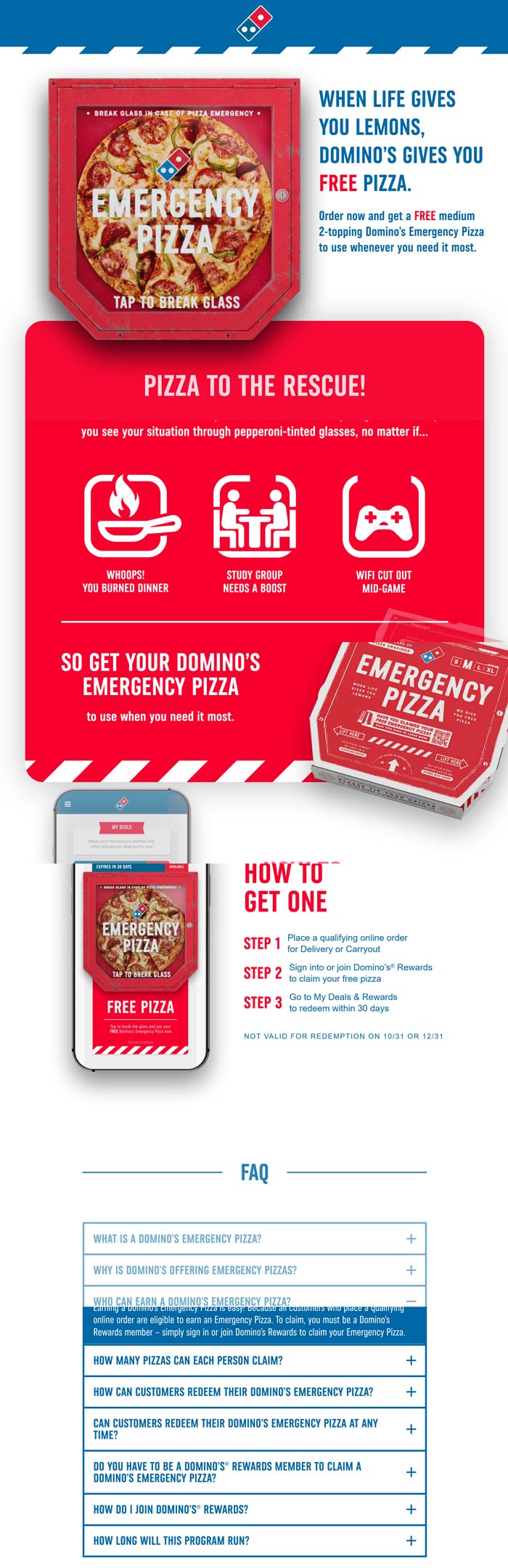 Free 2-topping medium pizza via login at Dominos | Dominos September ...