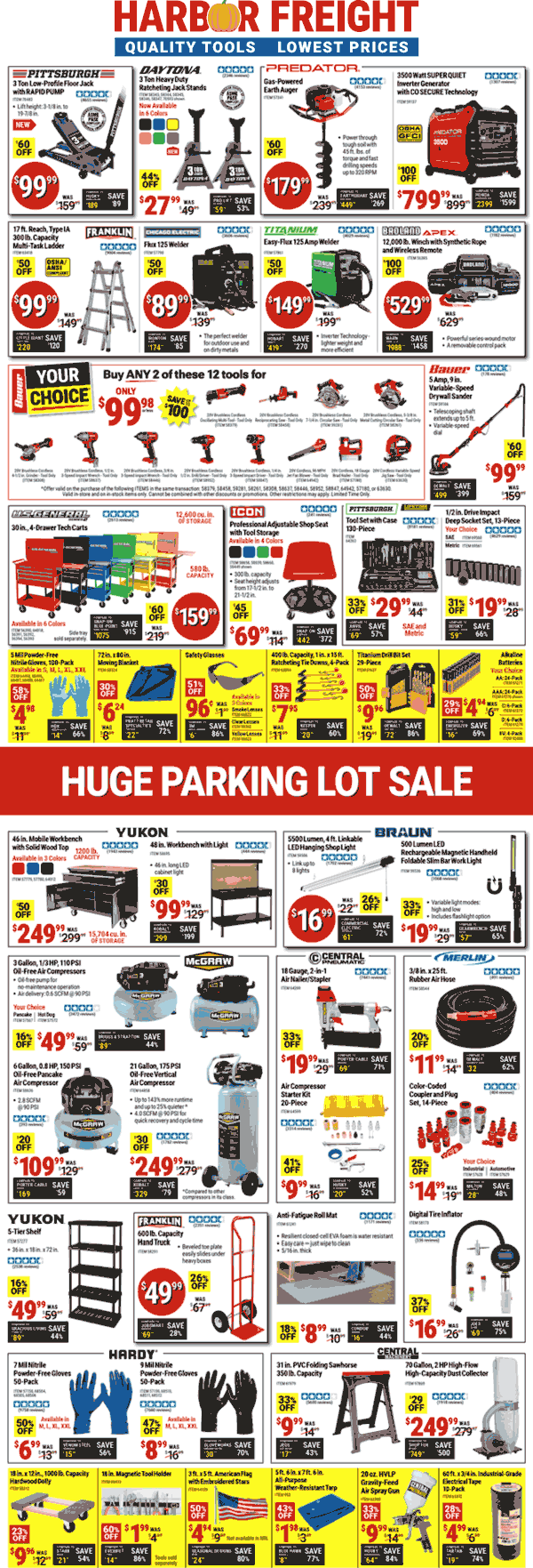 Various parking lot sale items today at Harbor Freight Tools | Harbor ...