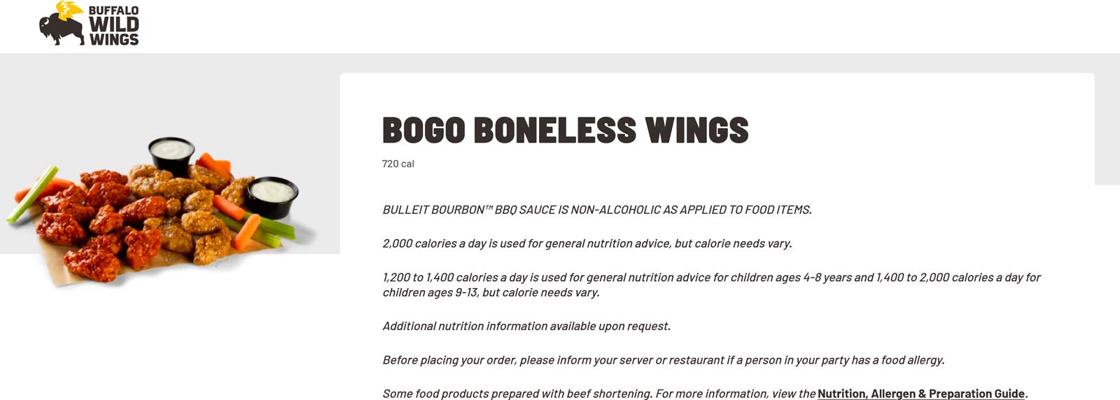 Second 6pc boneless wings free today at Buffalo Wild Wings restaurants ...