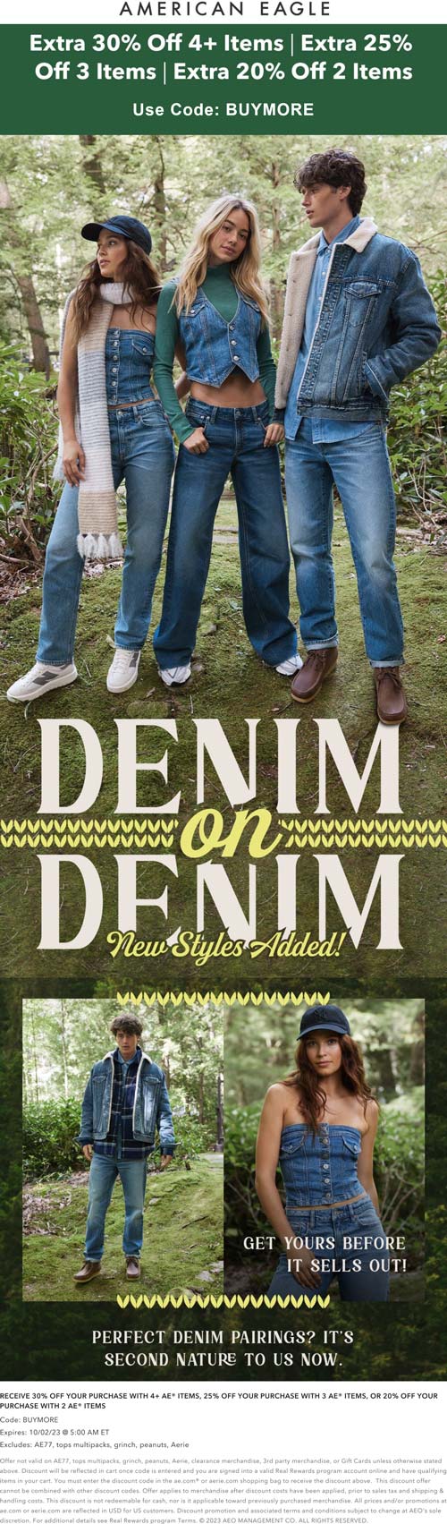 20-30% off 2+ items at American Eagle via promo code BUYMORE | American ...